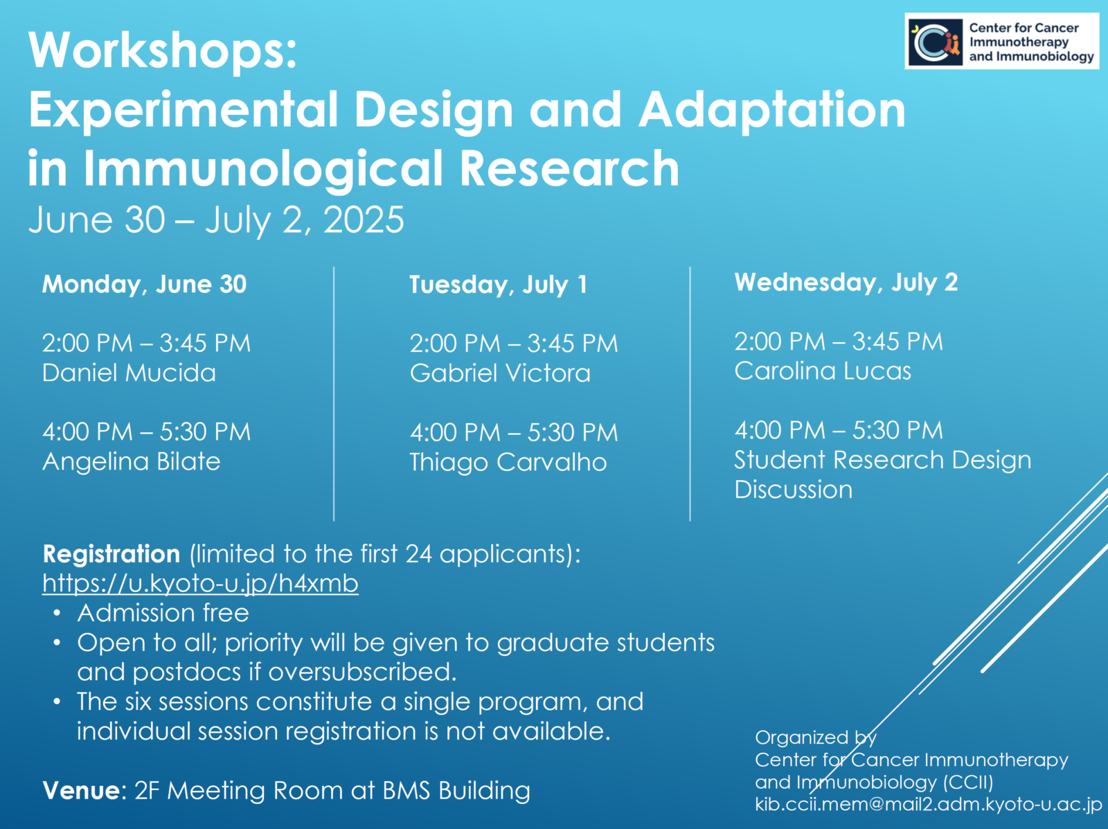 Workshops : Experimental Design and Adaptation in Immunological ...